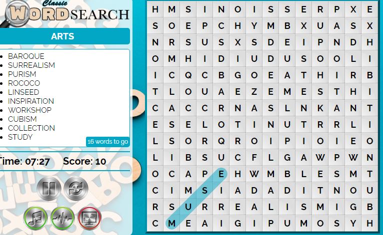 Classic Word Search - Fantastic HTML5 Games - Temp Online Games