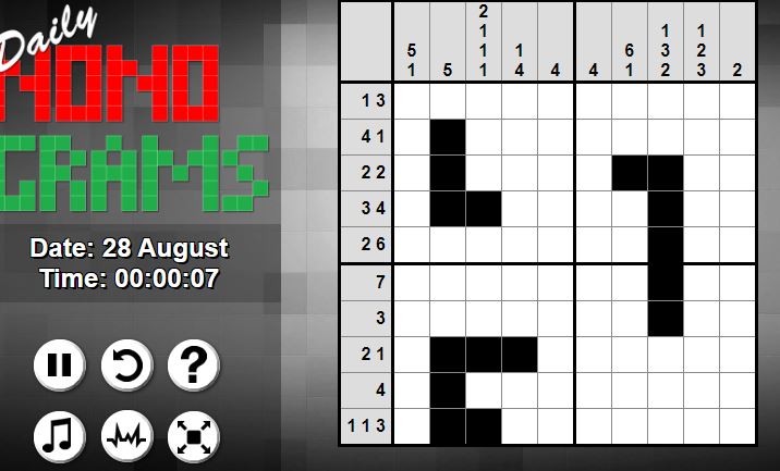 Daily Nonograms - Fantastic HTML5 Games - Temp Online Games