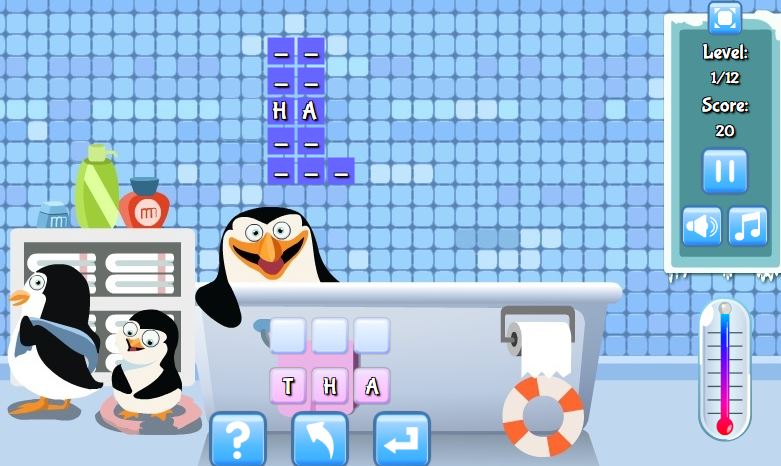 Penguin Word Twist - Fantastic HTML5 Games - Temp Online Games